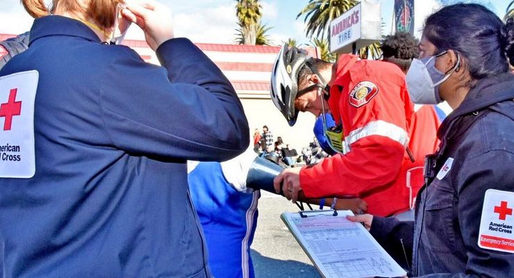 Red Cross Volunteers Assigned to Man 13 Emergency Aid Stations Along ...