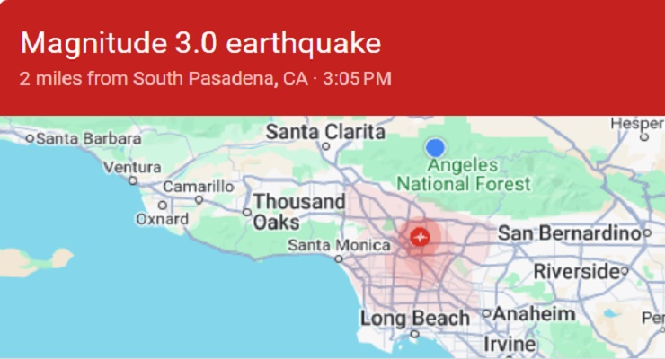 Another Small Quake Jolts San Gabriel Valley – Pasadena Now